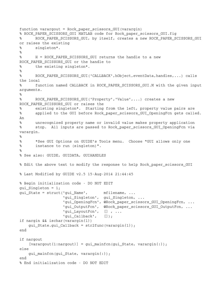Rock Paper Scissors Gui | PDF | Command Line Interface | Matlab
