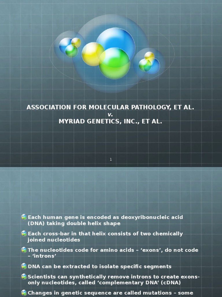 Association For Molecular Pathology, Et Al. Myriad Genetics, Inc., Et ...