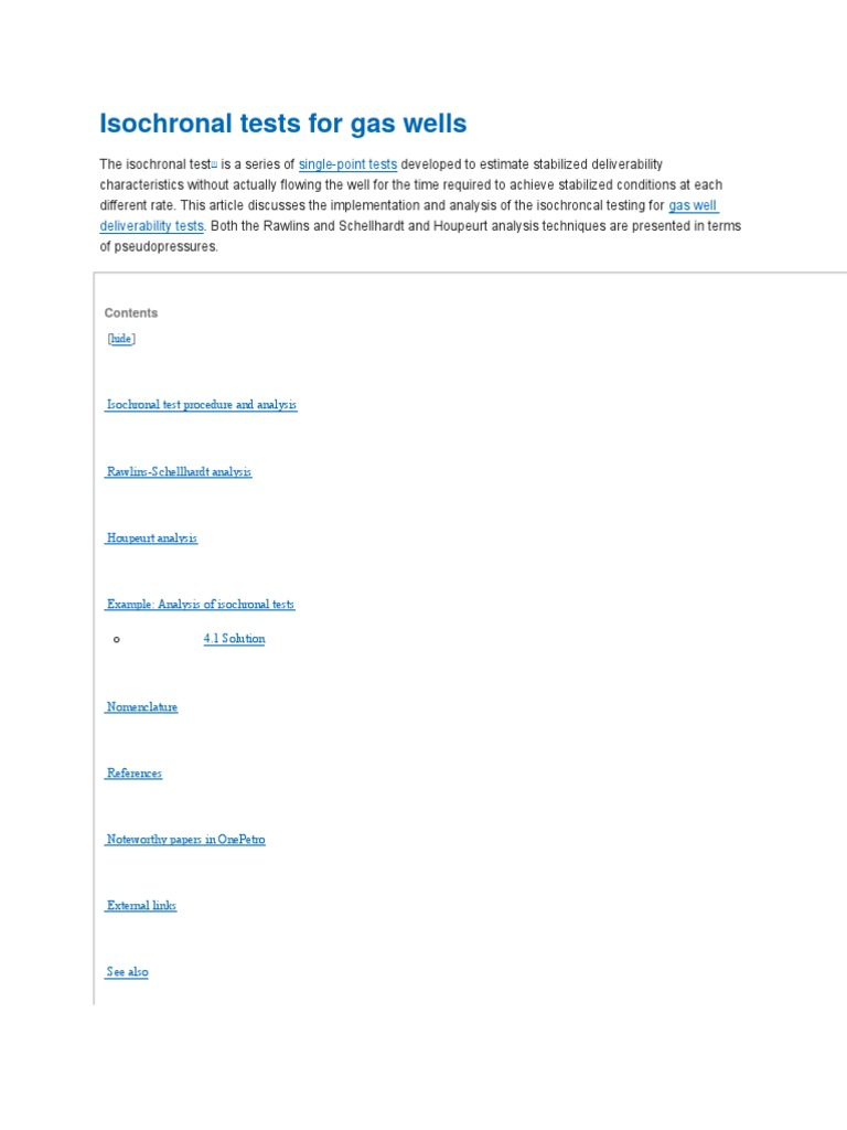 Isochronal Tests For Gas Wells | PDF | Porosity | Line (Geometry)