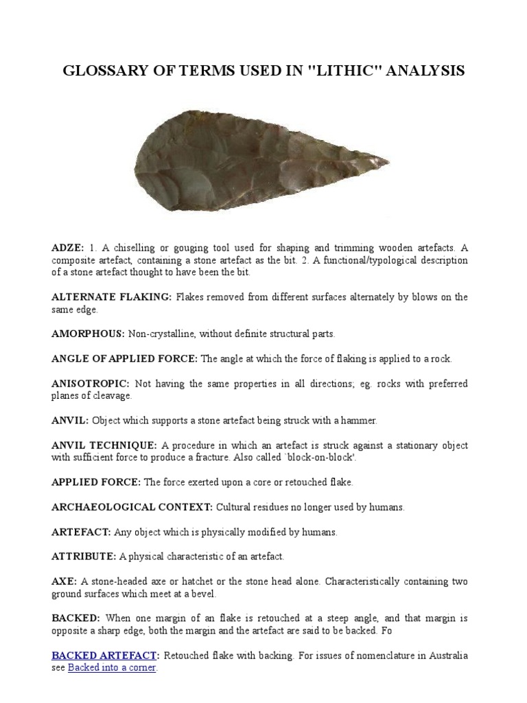 lithics glossary | Materials Science | Building Engineering