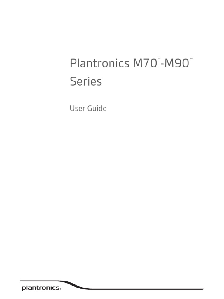 Plantronics M70 - M90 Series: User Guide | PDF | Bluetooth | Telephone