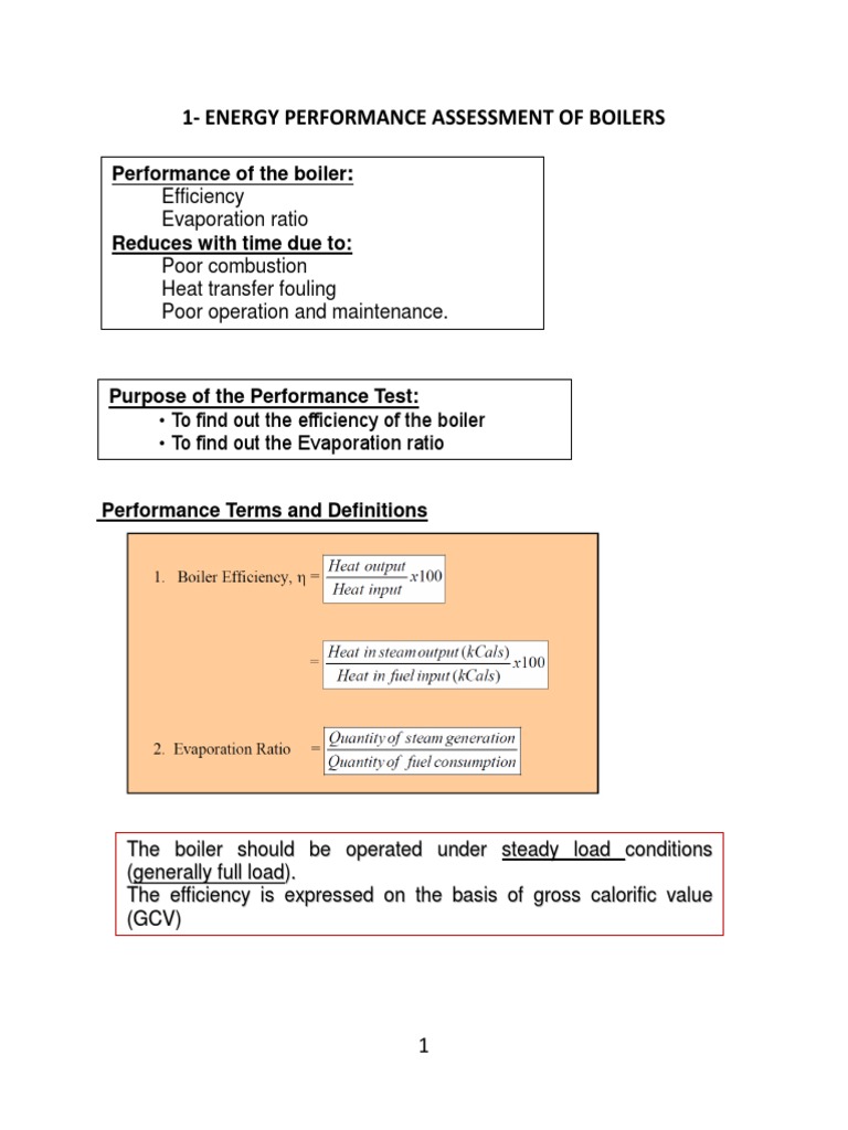 1-Energy Performance Assessment of Boilers | PDF | Boiler | Combustion