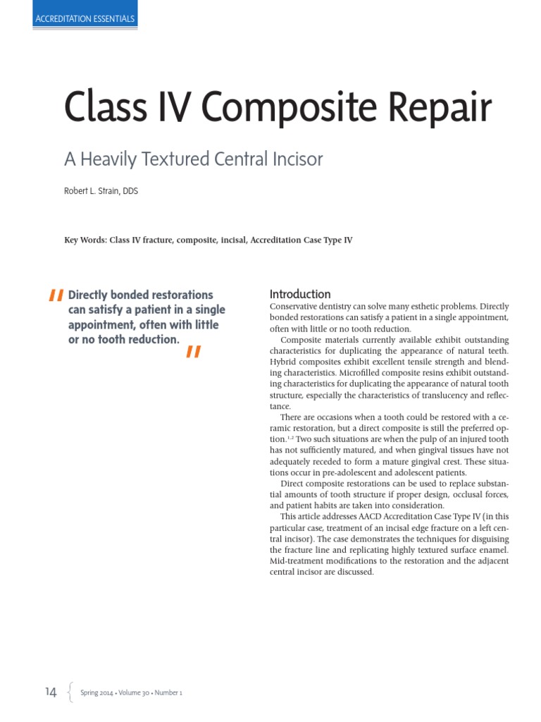 Class 4 Composite Repair | PDF | Dental Composite | Tooth Enamel