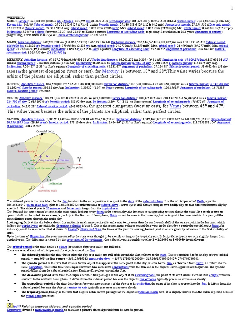 Astronomy, Planets | PDF | Apsis | Trigonometric Functions