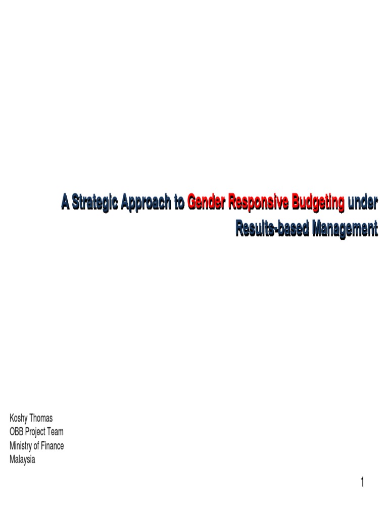 Outcome-Based Budgeting - Koshy Thomas | PDF | Strategic Planning ...