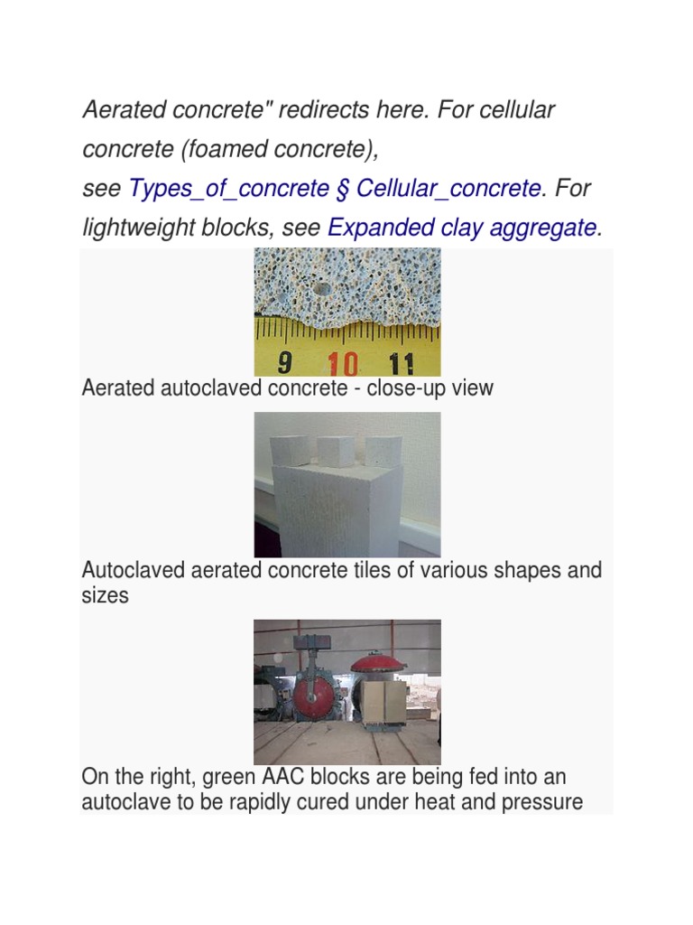 Types - of - Concrete Cellular - Concrete Expanded Clay Aggregate | PDF