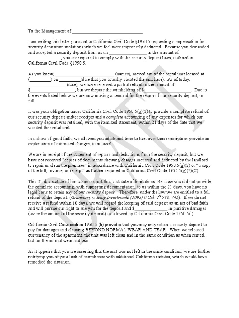 Demand Letter (California Tenants) | PDF | Leasehold Estate | Receipt