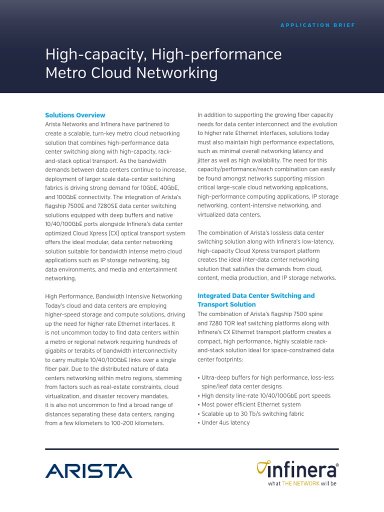 AB-High-capacity High-Performance Metro Cloud Networking | PDF | Data ...