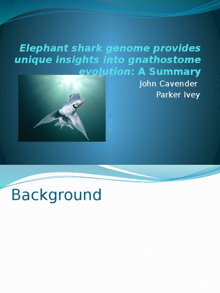 Elephant Shark Genome Provides Unique Insights Into Gnathostome ...