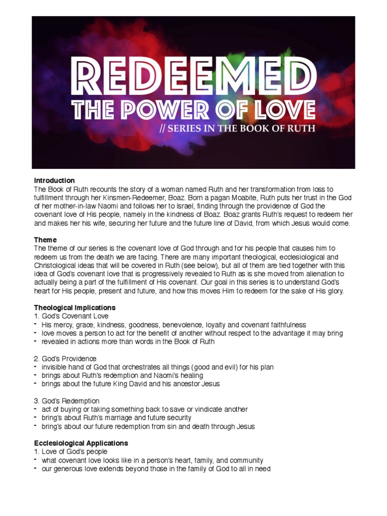 God's Covenant Love in Ruth's Redemption | PDF | Book Of Ruth | Naomi ...