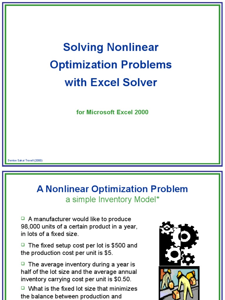 Solver Nonlinear Optimization | PDF | Nonlinear Programming ...