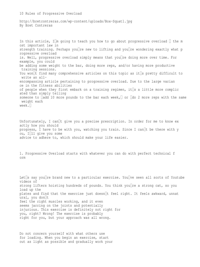 10 Rules of Progressive Overload | PDF | Strength Training | Weight Training