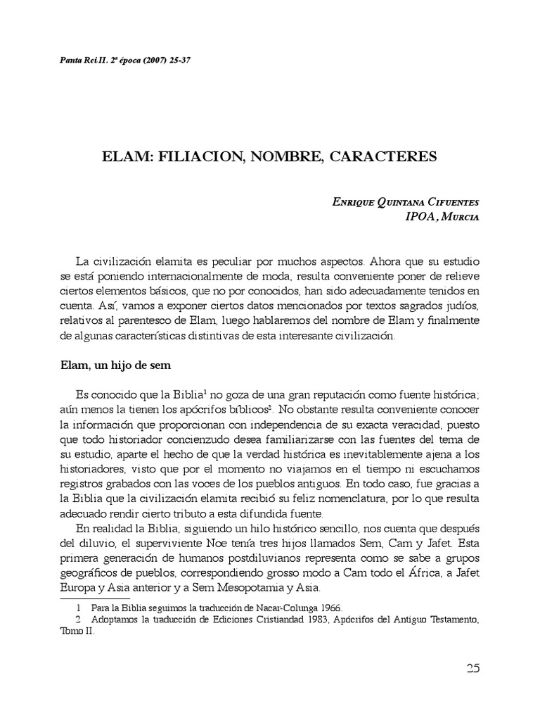 Elam - Filacion, Nombre, Caracteres | PDF | Mesopotamia | Sumeria