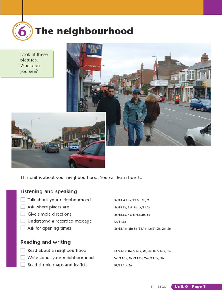 06 - ESOL Entry 1 - Unit 6 | PDF
