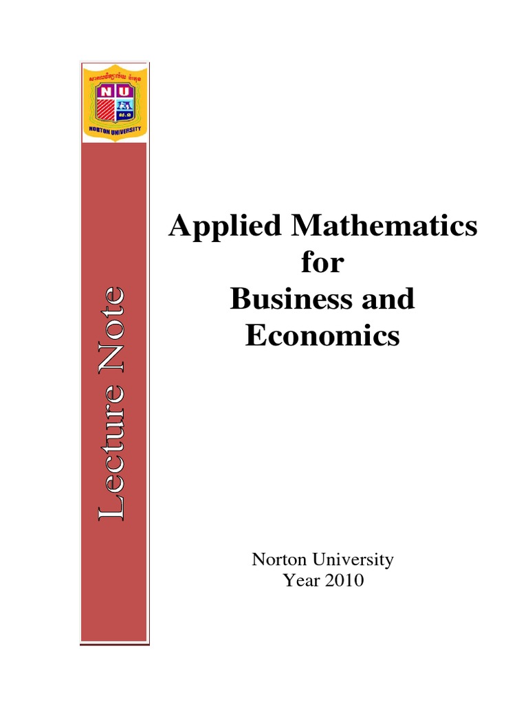 Applied Mathematics For Business and Economics | PDF | Derivative ...
