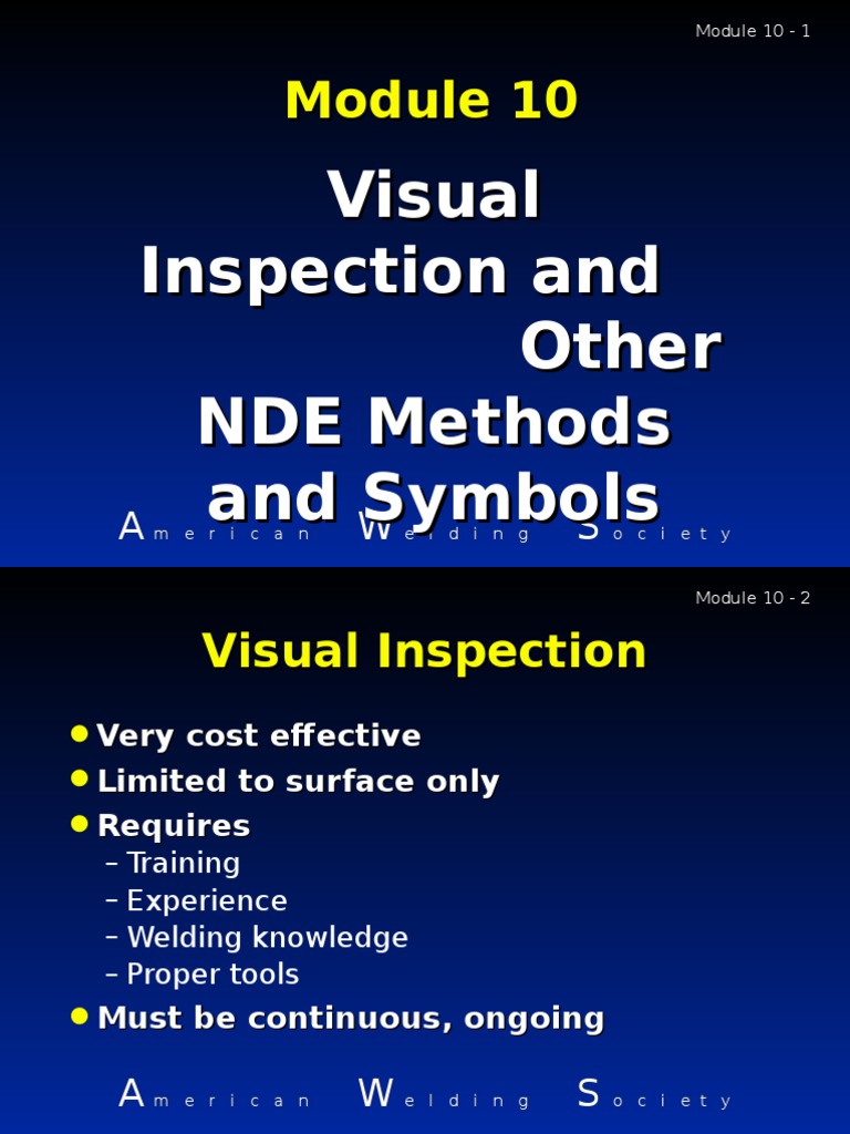 Visual Inspection and Other NDE Methods and Symbols | Download Free PDF ...