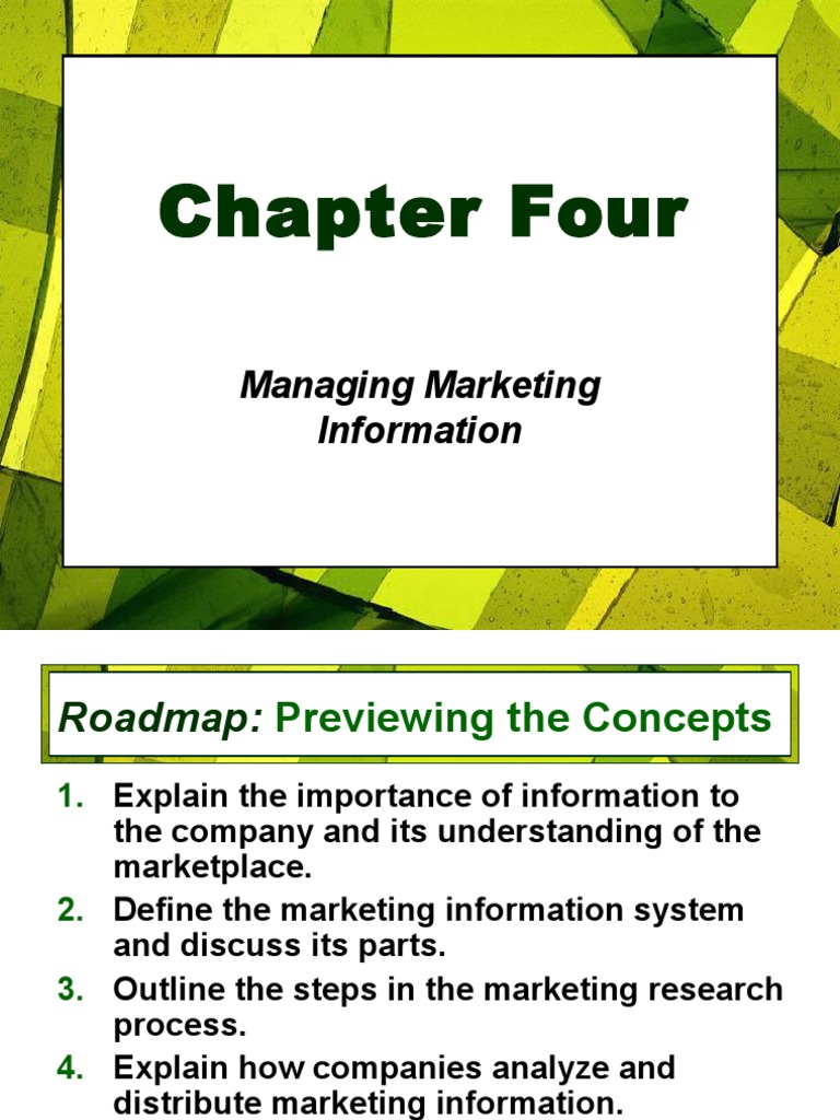 Chapter Four: Managing Marketing Information | PDF | Marketing Research ...
