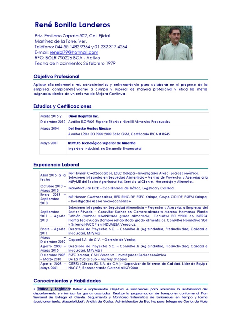 CV Rene Trafico y Logistica | Análisis de Riesgo y Puntos Críticos de ...