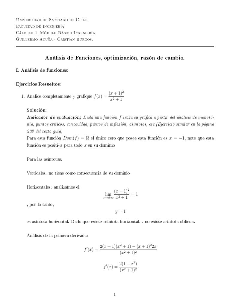 Guia 2 Pep2 Analisis de Funciones Optimizaci N y Razon de Cambio | PDF | Asíntota | Triángulo