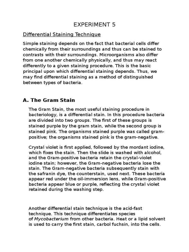 Differential Staining Techniques: Understanding Bacterial Cell Wall ...