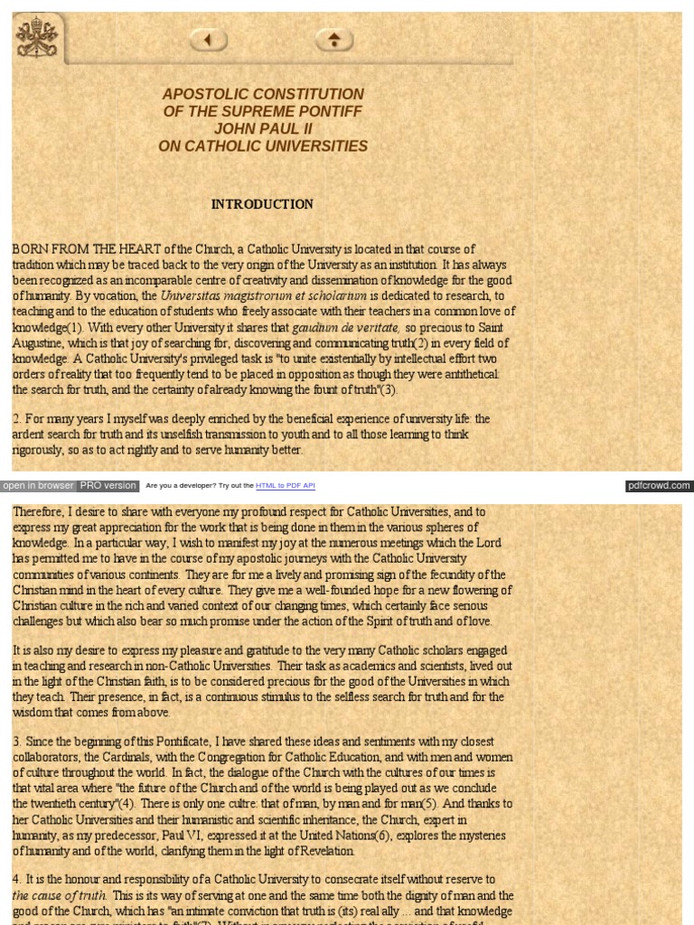 Ex Corde Ecclesiae | PDF