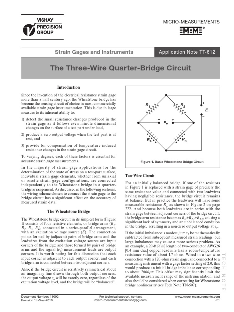 The Three-Wire Quarter-Bridge Circuit | PDF | Electrical Resistance And ...