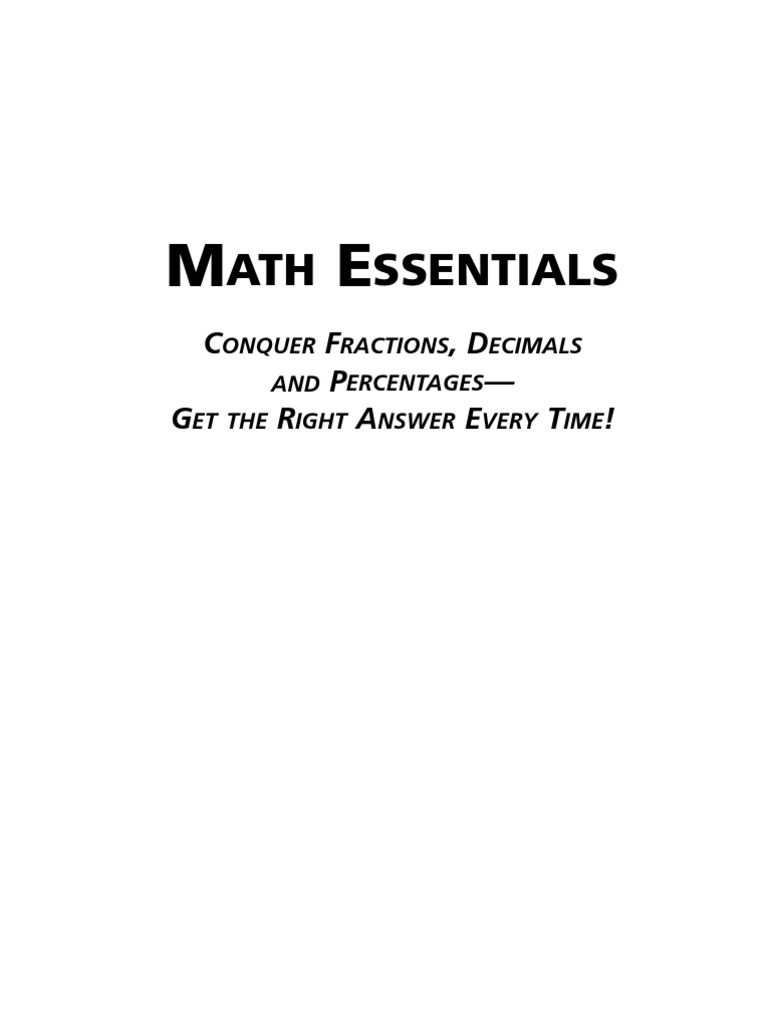 Math Essential | Download Free PDF | Fraction (Mathematics ...