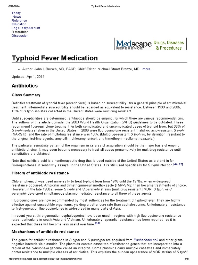 Typhoid Fever Medication | PDF | Antimicrobial Resistance | Salmonella