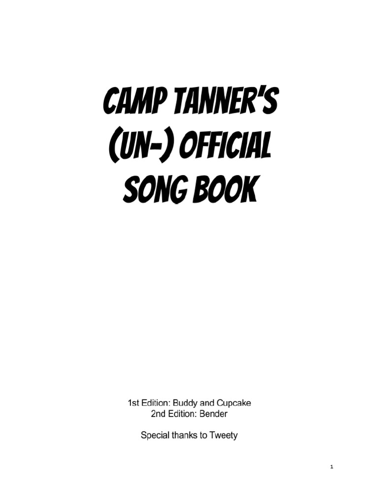 Camp Tanner Song Book | PDF | Human Tooth | Leisure