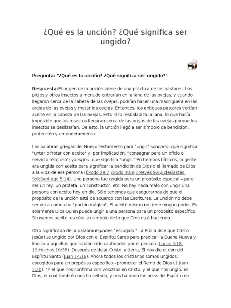Qué Es La Unción | PDF | La unción | Elijah