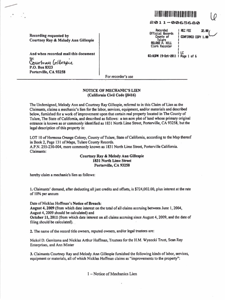 Mechanics Lien | PDF | Foreclosure | Private Law