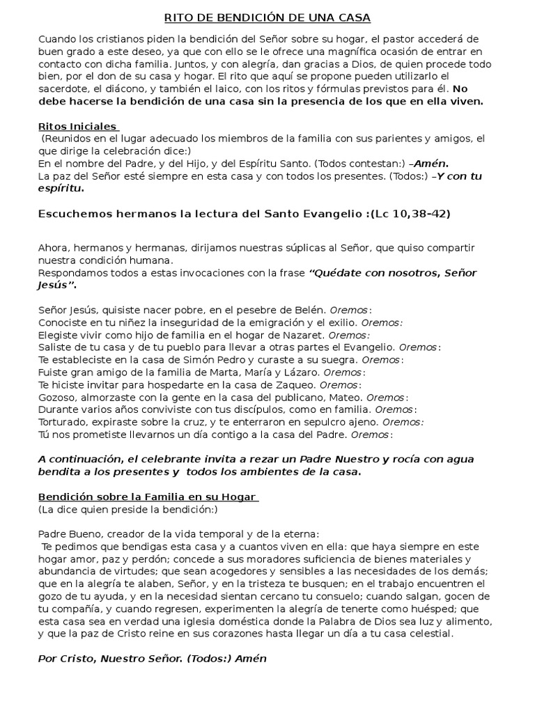 Rito de Bendición de Una Casa | PDF | María, madre de Jesús | Jesús