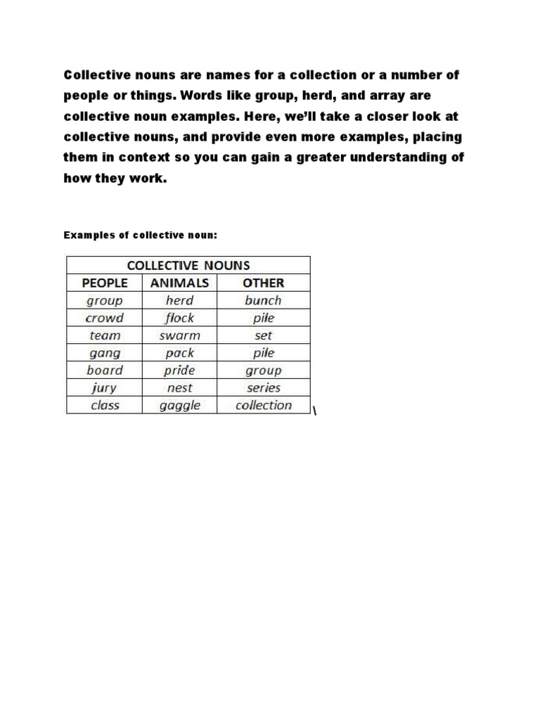 Understanding Collective Nouns | PDF | Language Arts & Discipline