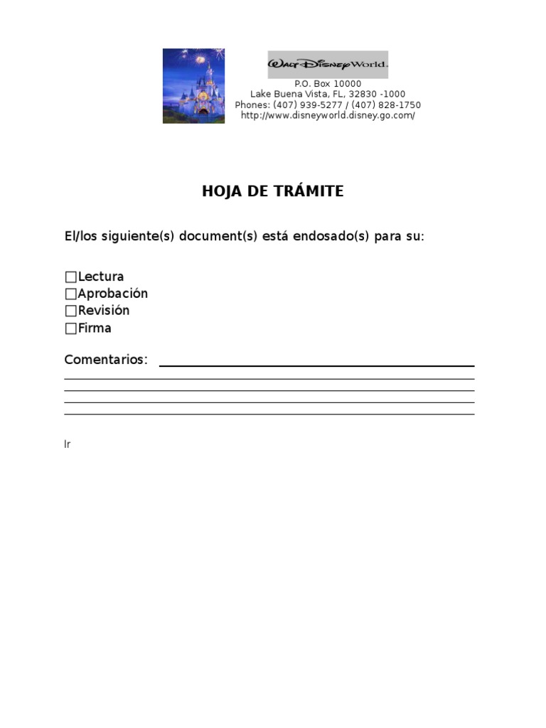 Hoja de Trámite para Documentos | PDF