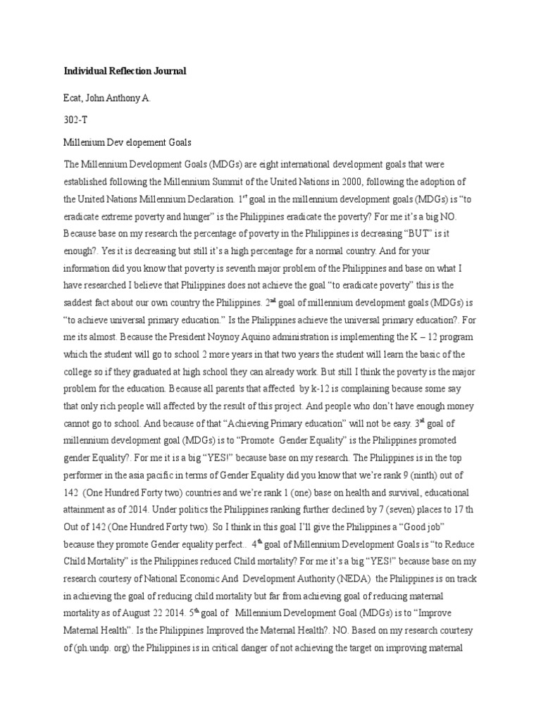 Philippines' Progress on MDGs: A Reflection | PDF | Asia Pacific ...