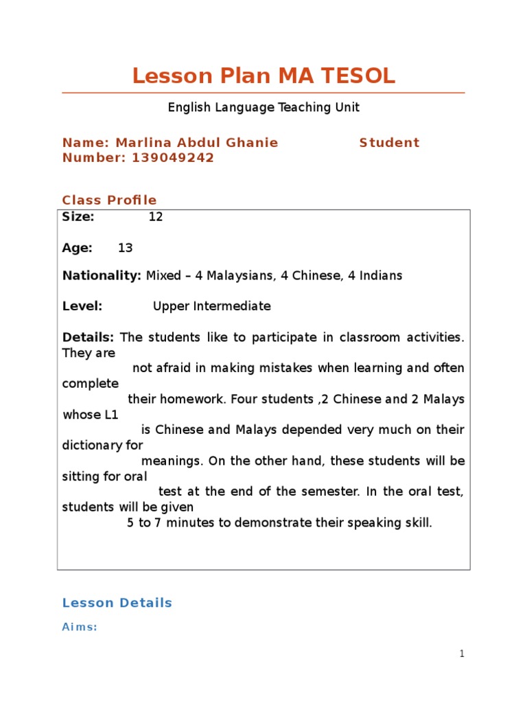 Lesson Plan Template On Past Continuous Tense | PDF