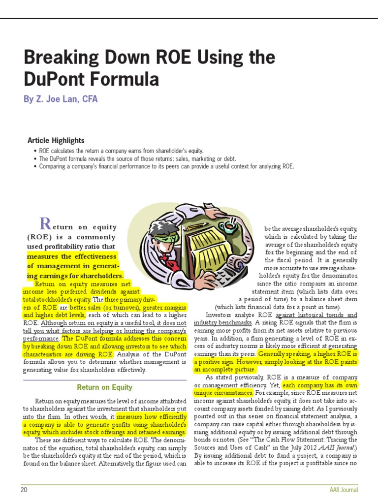 Understanding ROE and the DuPont Formula | PDF | Equity (Finance ...