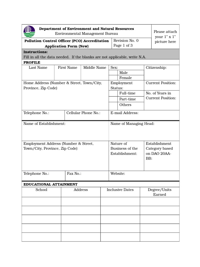 PCO Accreditation Form | PDF | Career & Growth