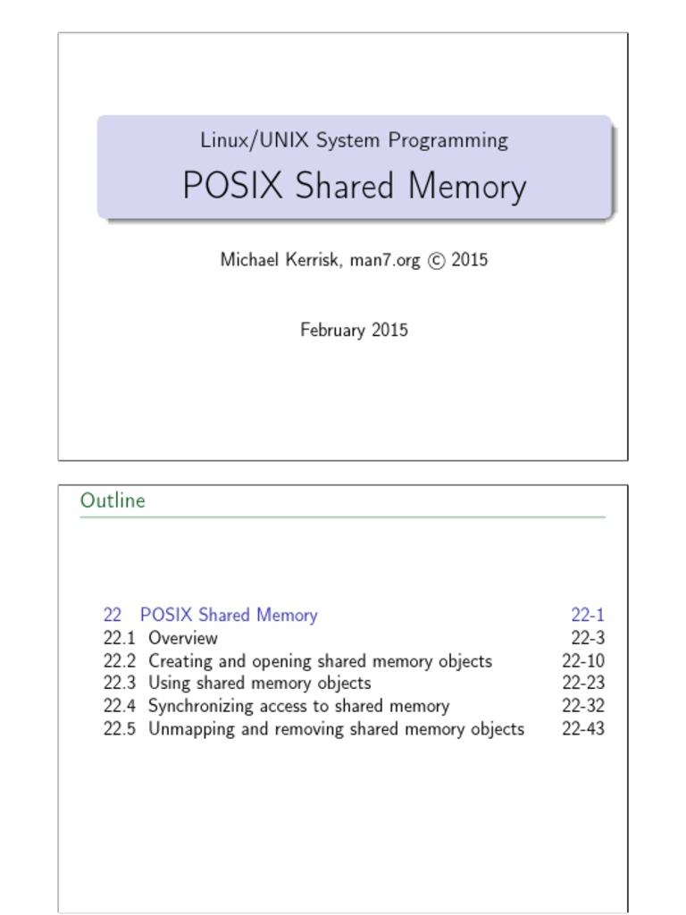 POSIX Shared Memory: Linux/UNIX System Programming | PDF | Pointer (Computer Programming ...