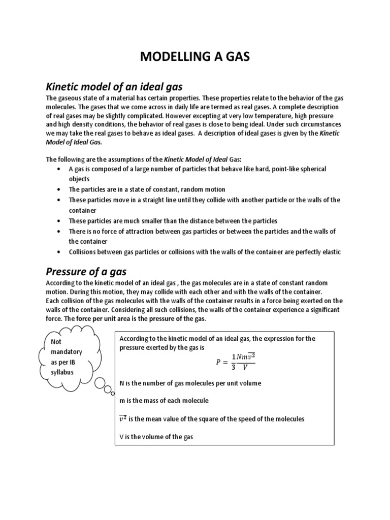 3 2 Modelling A Gas | PDF | Gases | Collision