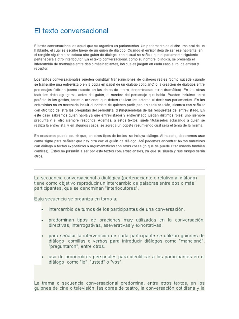 El Texto Conversacional | Conversacion | Teatro | Prueba gratuita de 30 ...