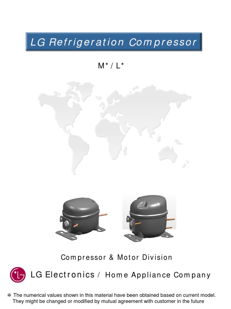 LG Electronics Compressor Catalog M L | PDF | Refrigerator | Gas Compressor