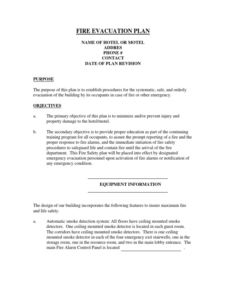 Hotel Fire Evacuation Procedures Guide | PDF | Technology & Engineering