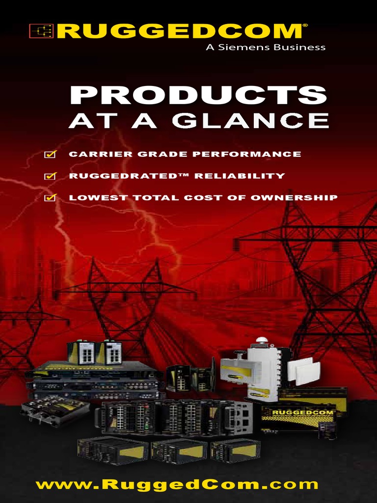 Ruggedcom Products at A Glance | PDF | Computer Network | Scada