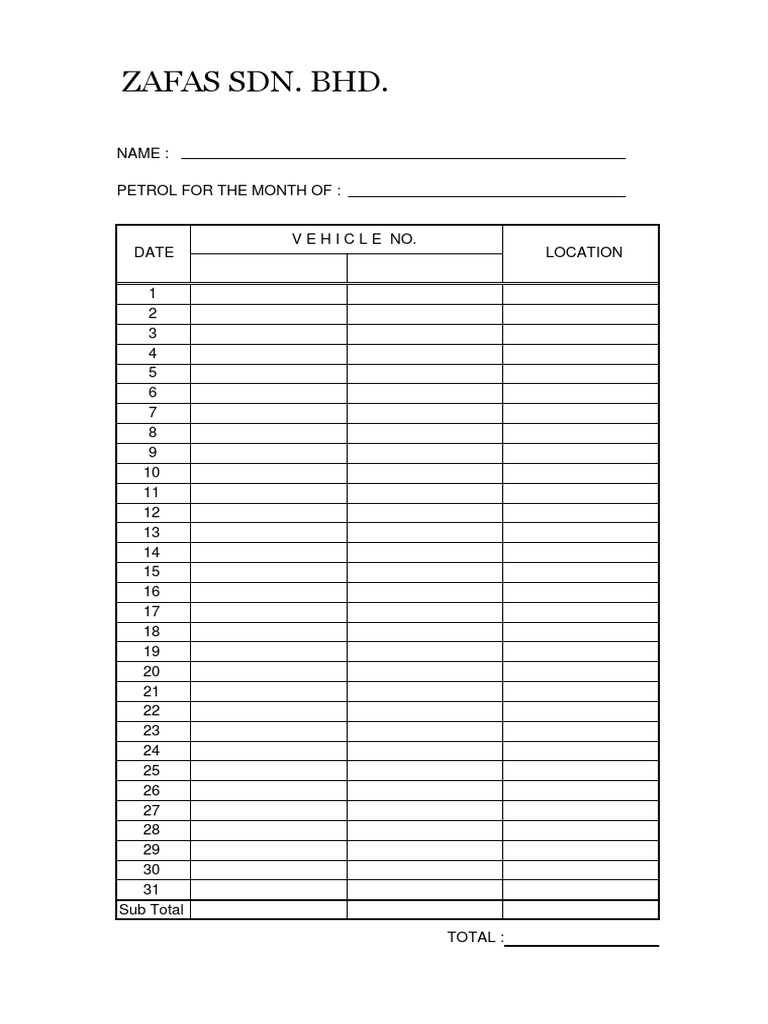 Claim Minyak Model | PDF