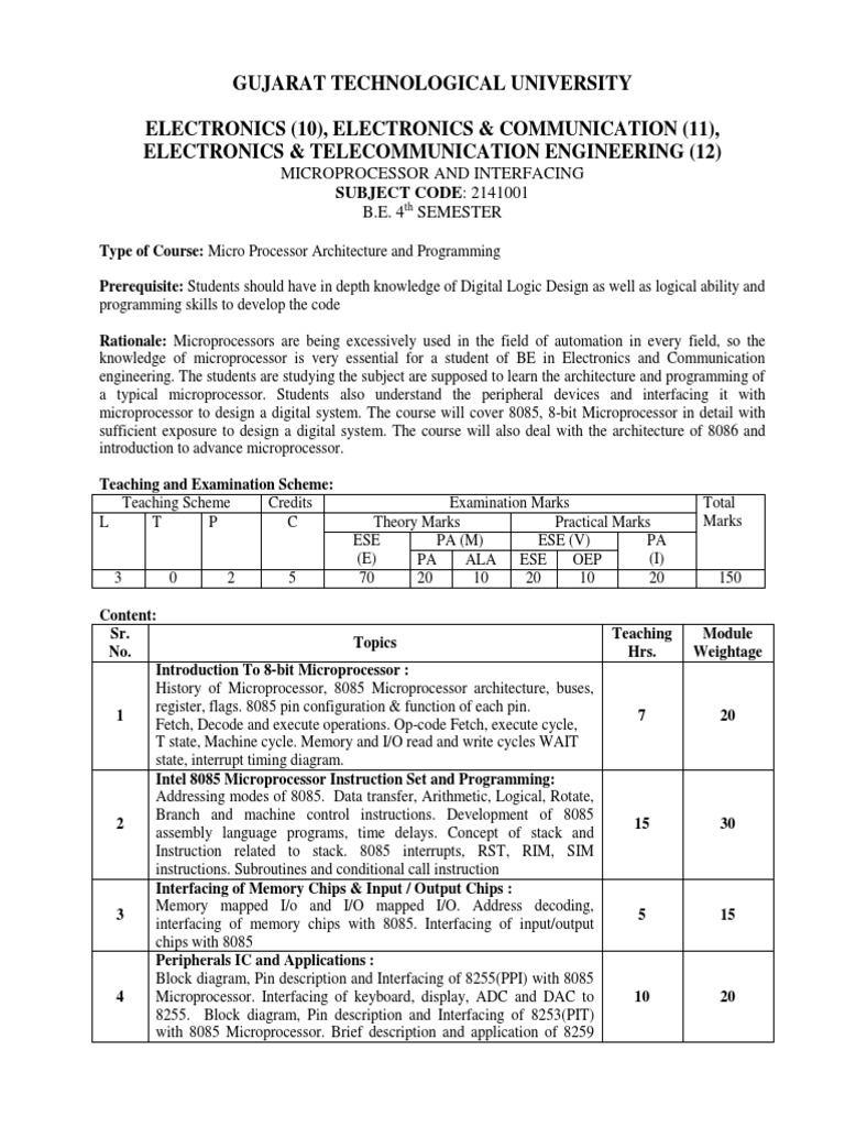 Microprocessor and Interfacing Course | PDF | Central Processing Unit | Microprocessor