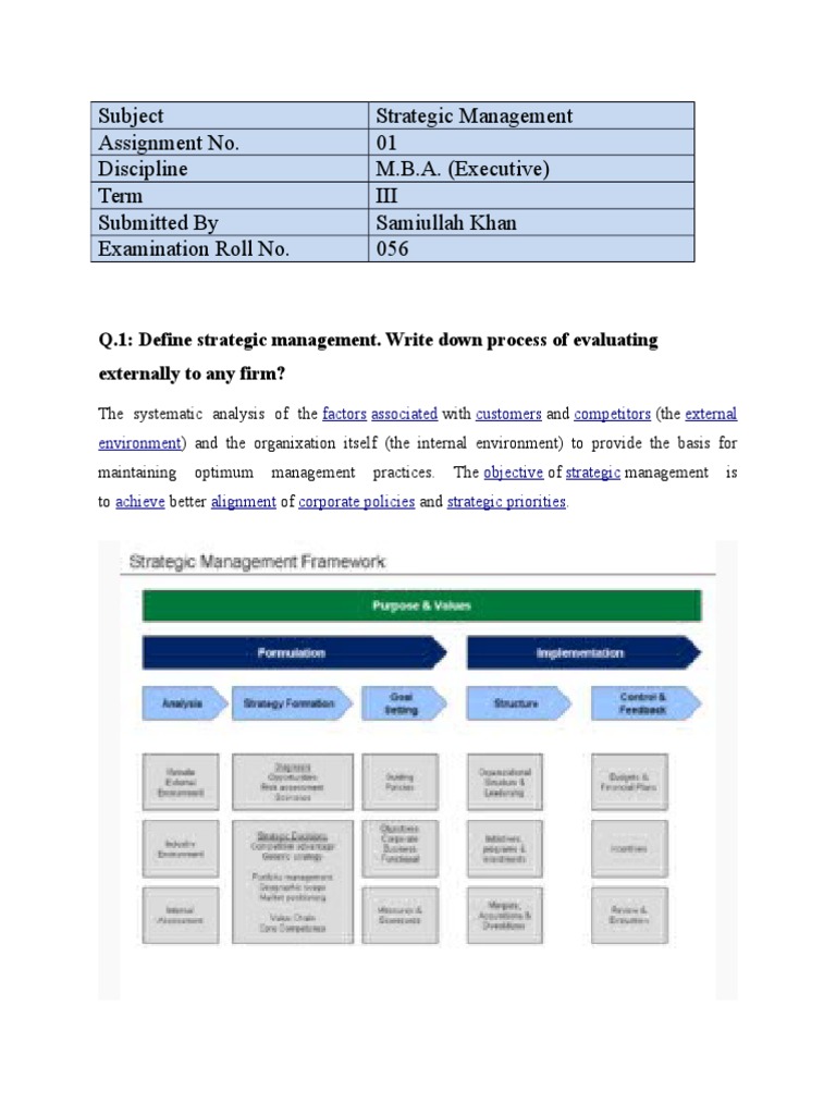 Strategic MGT - 1 | PDF | Strategic Management | Leadership