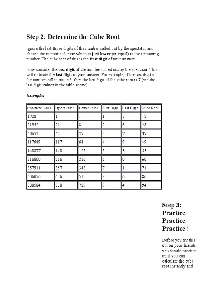 Step 2: Determine The Cube Root: Examples | PDF | Structural ...