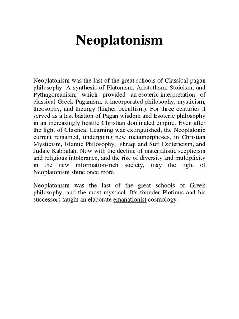 NPLTNSM | Download Free PDF | Neoplatonism | Nous
