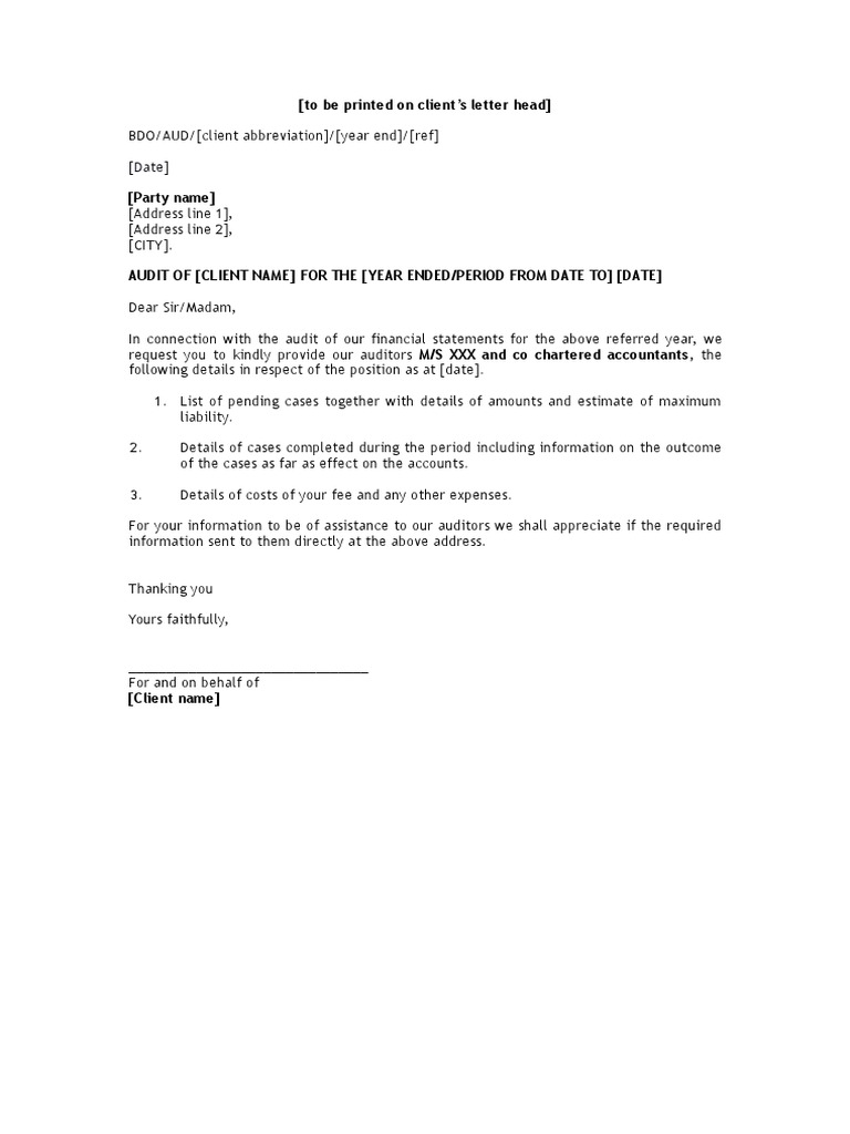 Legal Confirmation Letter Template | PDF